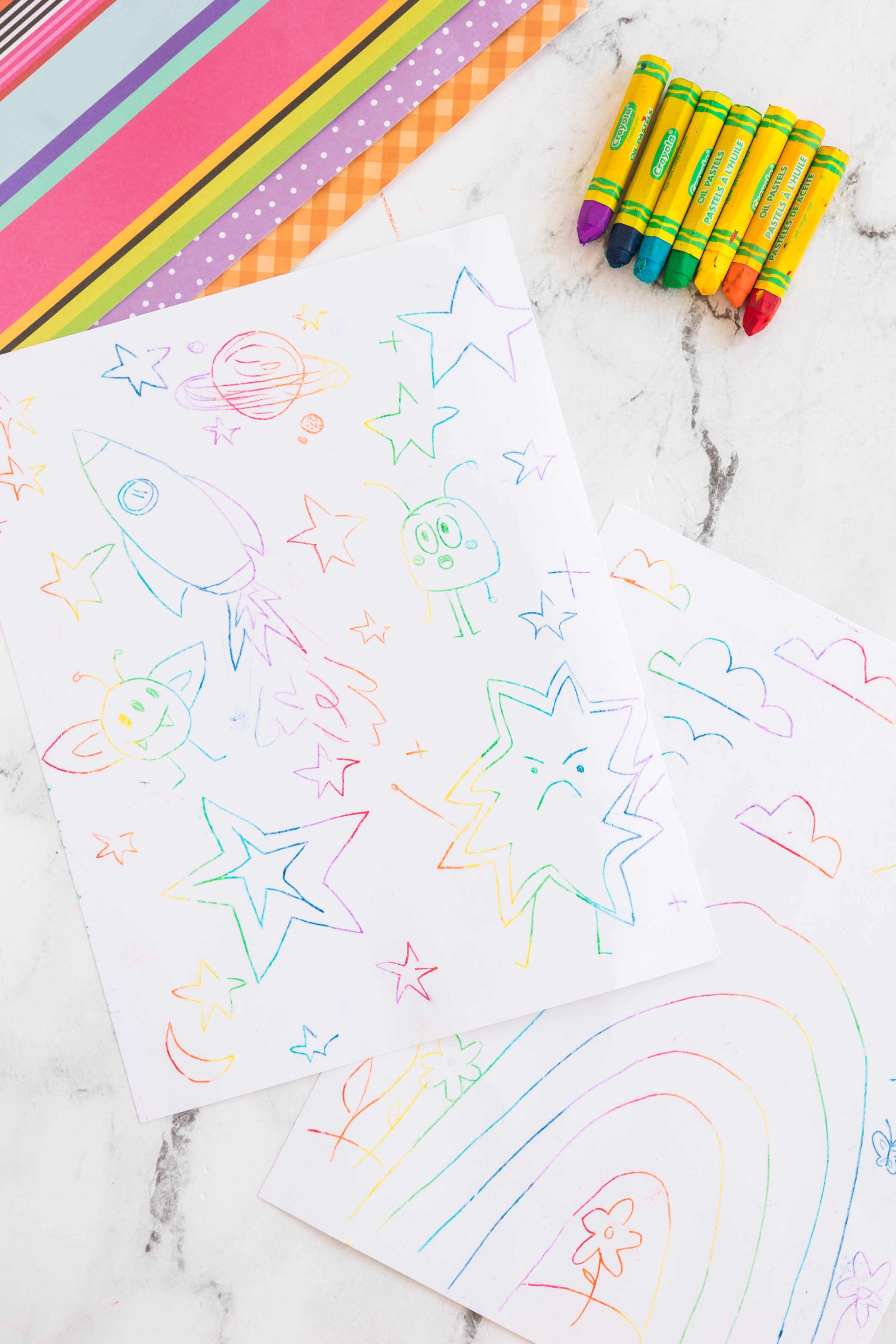 August: Oil Pastel Transfer Art – Made to be a Kid